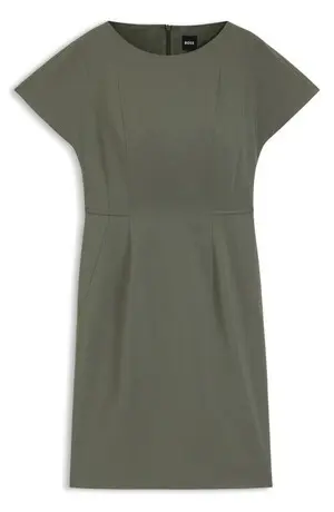 BOSS Dinerah Virgin Wool Sheath Dress