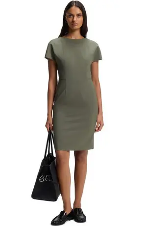 BOSS Dinerah Virgin Wool Sheath Dress