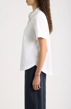 BOSS Cotton Band Collar Short Sleeve Shirt