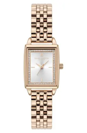 OLIVIA BURTON Classics Rectangular Bracelet Watch - White