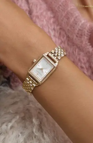 OLIVIA BURTON Classics Rectangular Bracelet Watch - White