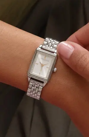 OLIVIA BURTON Classics Rectangular Bracelet Watch - White