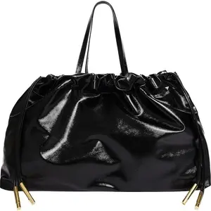 KENNETH COLE Riverside Oversized Faux Leather Tote - Black