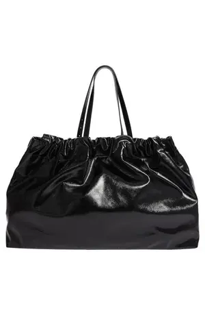 KENNETH COLE Riverside Oversized Faux Leather Tote - Black