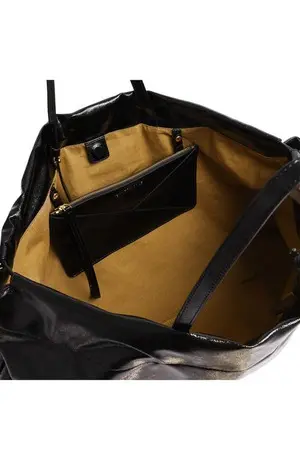KENNETH COLE Riverside Oversized Faux Leather Tote - Black