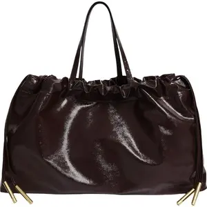 KENNETH COLE Riverside Oversized Faux Leather Tote - Plum