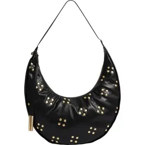 KENNETH COLE Floral Stud Large Hobo - Black