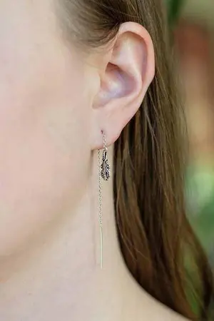 ASTOR & ORION Melody Threader Earrings - Silver
