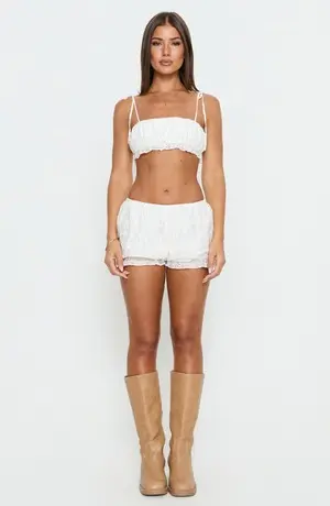Princess Polly Eyelet & Scalloped Frill Shorts