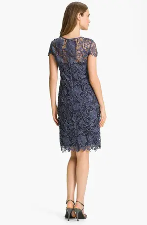 Patra Crocheted Venise Lace Sheath Dress