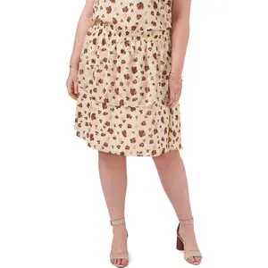 1.State Double Layer Skirt - Floating Leopard