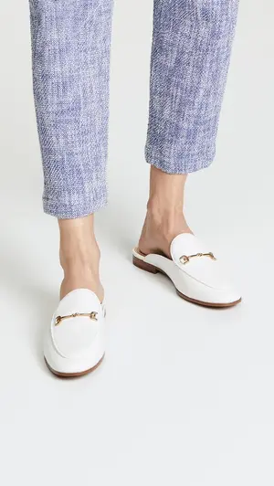 Sam Edelman Linnie Flat Mules - Bright White