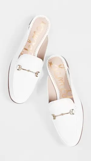 Sam Edelman Linnie Flat Mules - Bright White