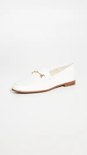 Sam Edelman Loraine Loafers With Gold-tone Hardware - Bright White