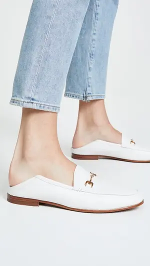 Sam Edelman Loraine Loafers With Gold-tone Hardware - Bright White