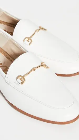 Sam Edelman Loraine Loafers With Gold-tone Hardware - Bright White