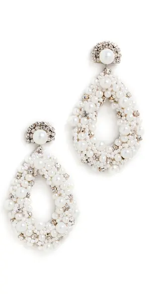 Deepa Gurnani Arabella Earrings - Ivory