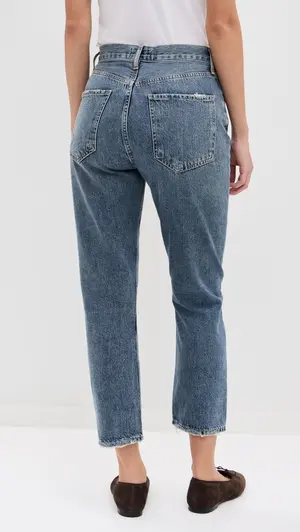 AGOLDE Riley High Rise Straight Crop Jeans