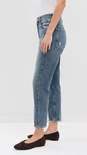 AGOLDE Riley High Rise Straight Crop Jeans