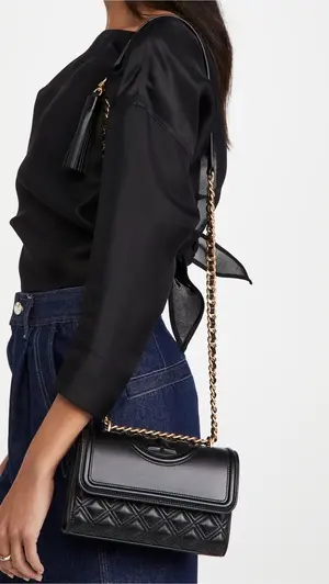 Tory Burch Small Fleming Convertible Shoulder Bag - Black