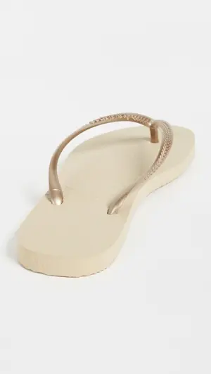 Havaianas Slim Flip Flops - Sand Grey/light Golden