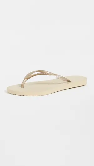 Havaianas Slim Flip Flops - Sand Grey/light Golden