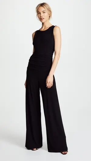 Norma Kamali Kamali Kulture Shirred Waist Jumpsuit - Black