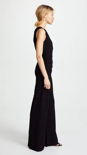 Norma Kamali Kamali Kulture Shirred Waist Jumpsuit - Black