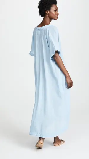 9seed Tunisia Short Sleeve Caftan - Chambray