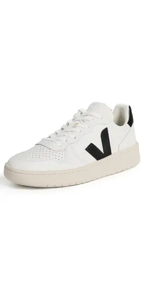 VEJA V-10 Lace Up Sneakers - White/black