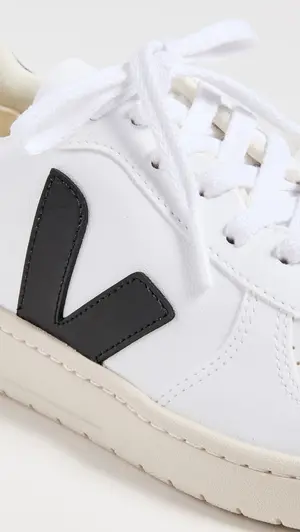 VEJA V-10 Lace Up Sneakers - White/black