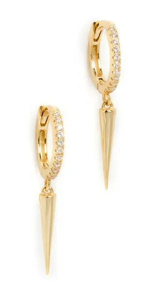 Shashi Dagger Hoop Earrings - Yellow Gold