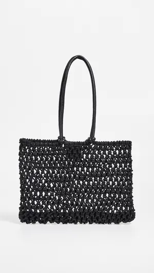 Clare V. Sandy Crochet Tote - Black