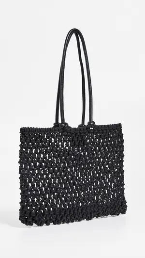 Clare V. Sandy Crochet Tote - Black
