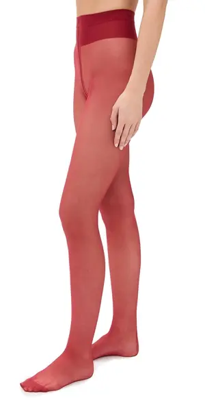 Wolford Individual 10 Back Seam Tights - 3149 Soft Cherry