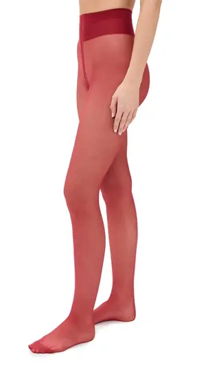 Wolford Individual 10 Back Seam Tights - 3149 Soft Cherry