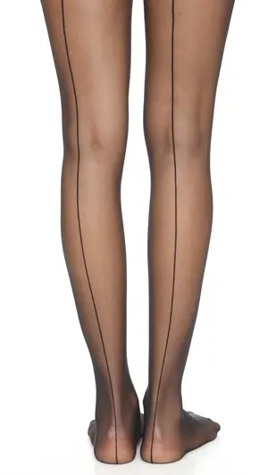 Wolford Individual 10 Back Seam Tights - Black