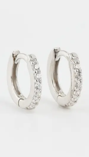 Shashi Katerina Pave Hoop Earrings