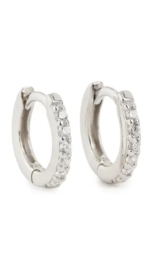 Shashi Katerina Pave Hoop Earrings