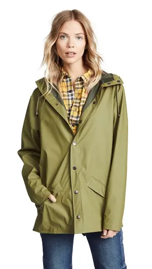 Rains Water-Resistant Rain Jacket Sage