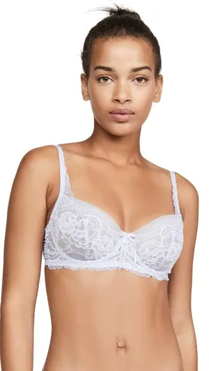 SKARLETT BLUE Minx Balconette Bra Blue Thistle/white