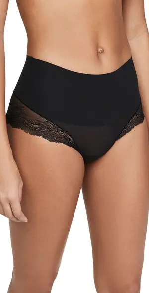 Spanx Smooth Undie-tectable Lace Hi-hipster - Very Black