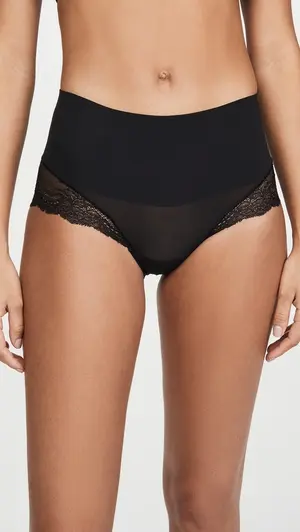 Spanx Smooth Undie-tectable Lace Hi-hipster - Very Black