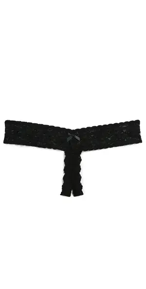 Hanky Panky After Midnight Open Gusset Low Rise Thong - Black