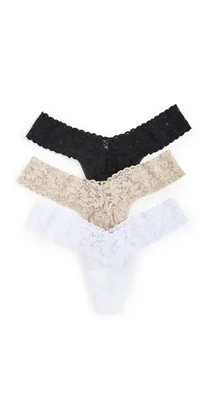 Hanky Panky Signature Lace Low Rise Thong 3 Pack - Multi