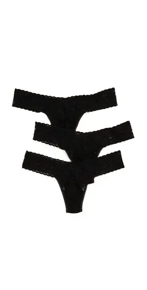 Hanky Panky Signature Lace Low Rise Thong 3 Pack One-color