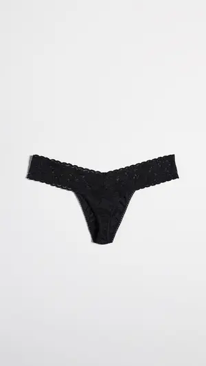 Hanky Panky Low Rise Cotton Thong 3 Pack - Black/white/chai