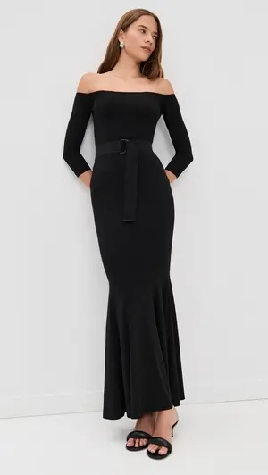 Norma Kamali Kamali Kulture Off-shoulder Fishtail Gown