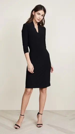 Norma Kamali Long Sleeve Draped Dress