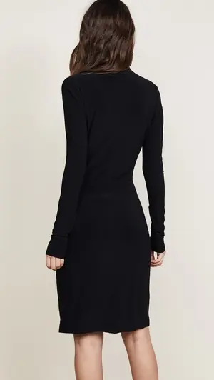 Norma Kamali Long Sleeve Draped Dress